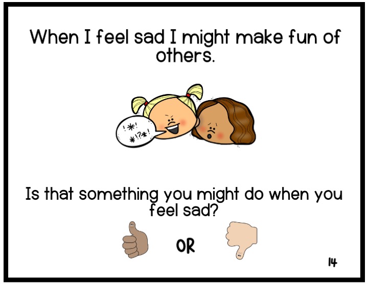 When I feel Sad- Social Emotional Learning Game – Self-Regulation, Self ...