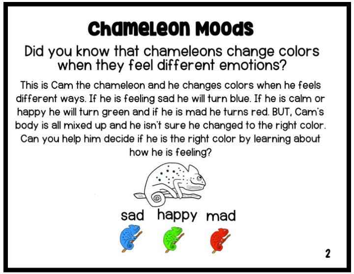 Chameleon Moods- Social Emotional Learning Game- Emotions- Color ...