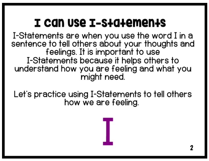 I- Statements- Social Emotional Learning Game- Self Awareness - Annie's ...