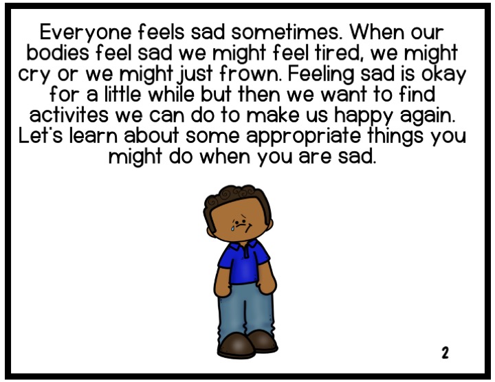 When I feel Sad- Social Emotional Learning Game – Self-Regulation, Self ...
