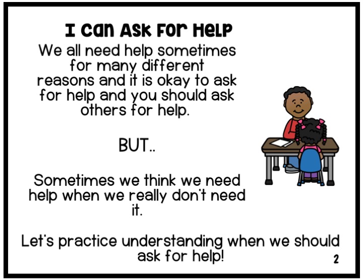 Asking For Help- Social Emotional Learning Game- Self Awareness- Self ...