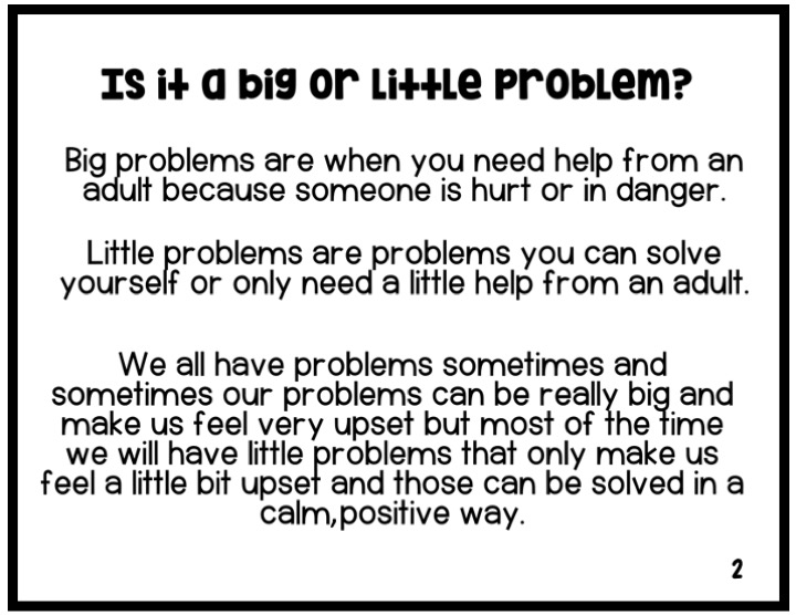 Big or Little Problem- Social Emotional Learning Game – Self Management ...