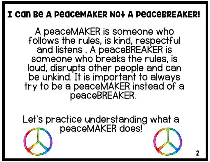 PeaceMAKER or PeaceBREAKER- Social Emotional Learning Game- Self ...