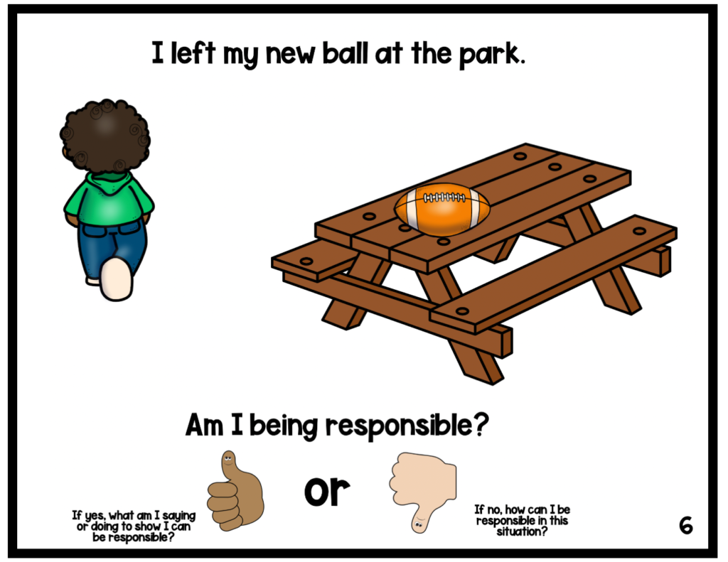 Teaching Responsibilities- Social Emotional Learning Game on Self ...