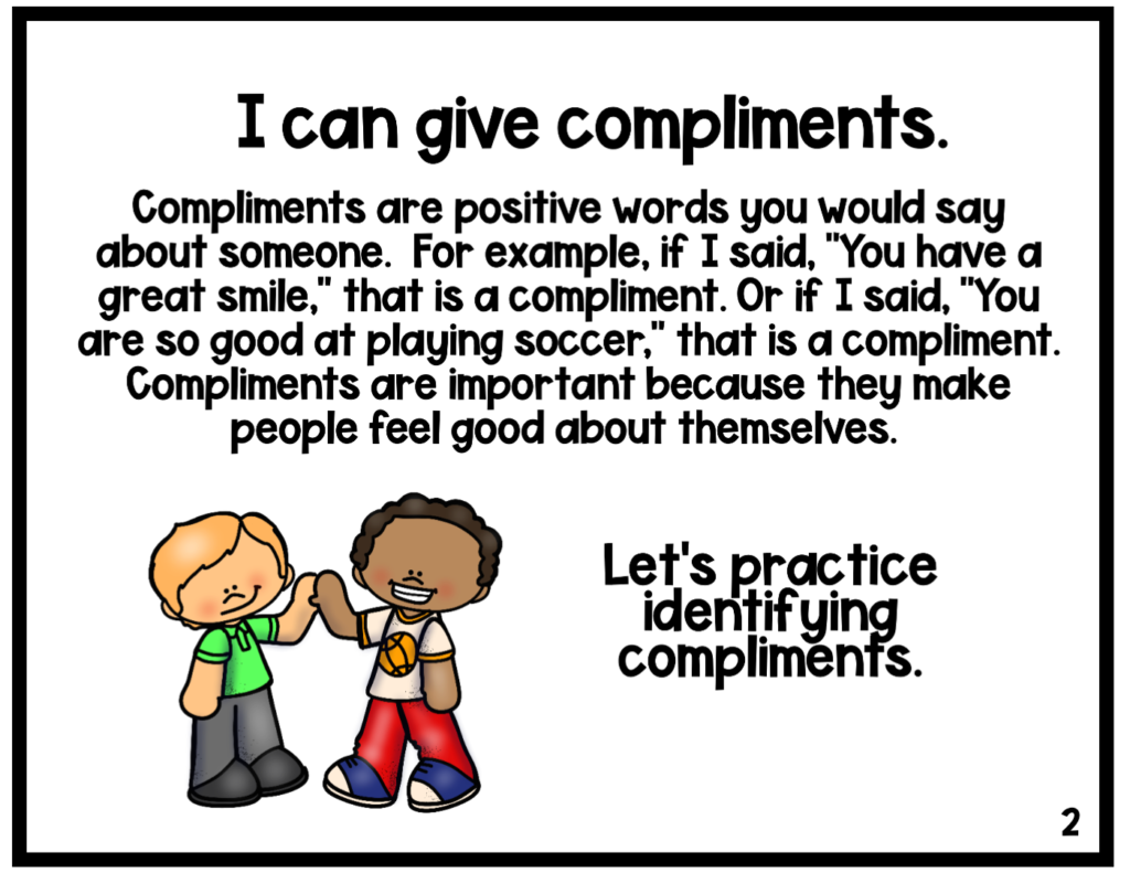 Giving Compliments Social Skills Lesson For Children - Annie's Classroom