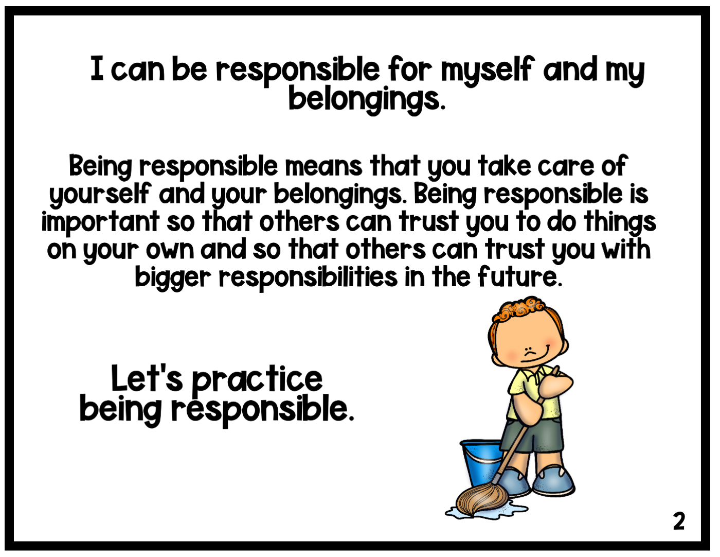 Teaching Responsibilities- Social Emotional Learning Game on Self ...