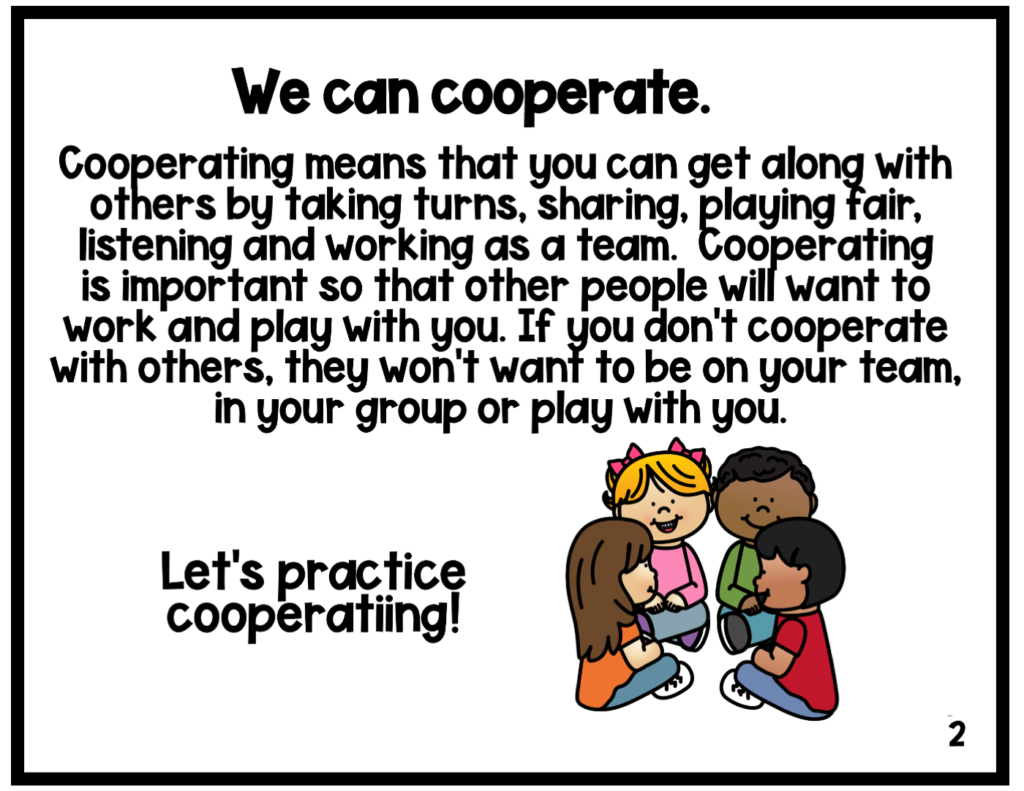 Cooperation Social Emotional Lesson - Annie's Classroom